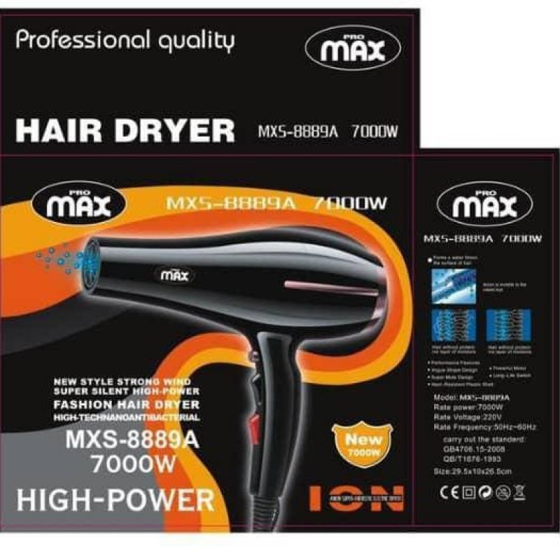 خرید و قیمت سشوار حرفه ای پرو مکس موتور سنگین pro max mxs-8889 7000A از غرفه گناوه پورت | لذت یک ...